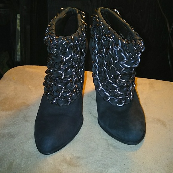 Zara | Shoes | Zara Woman Heavy Chain Suade Half Booties | Poshmark
